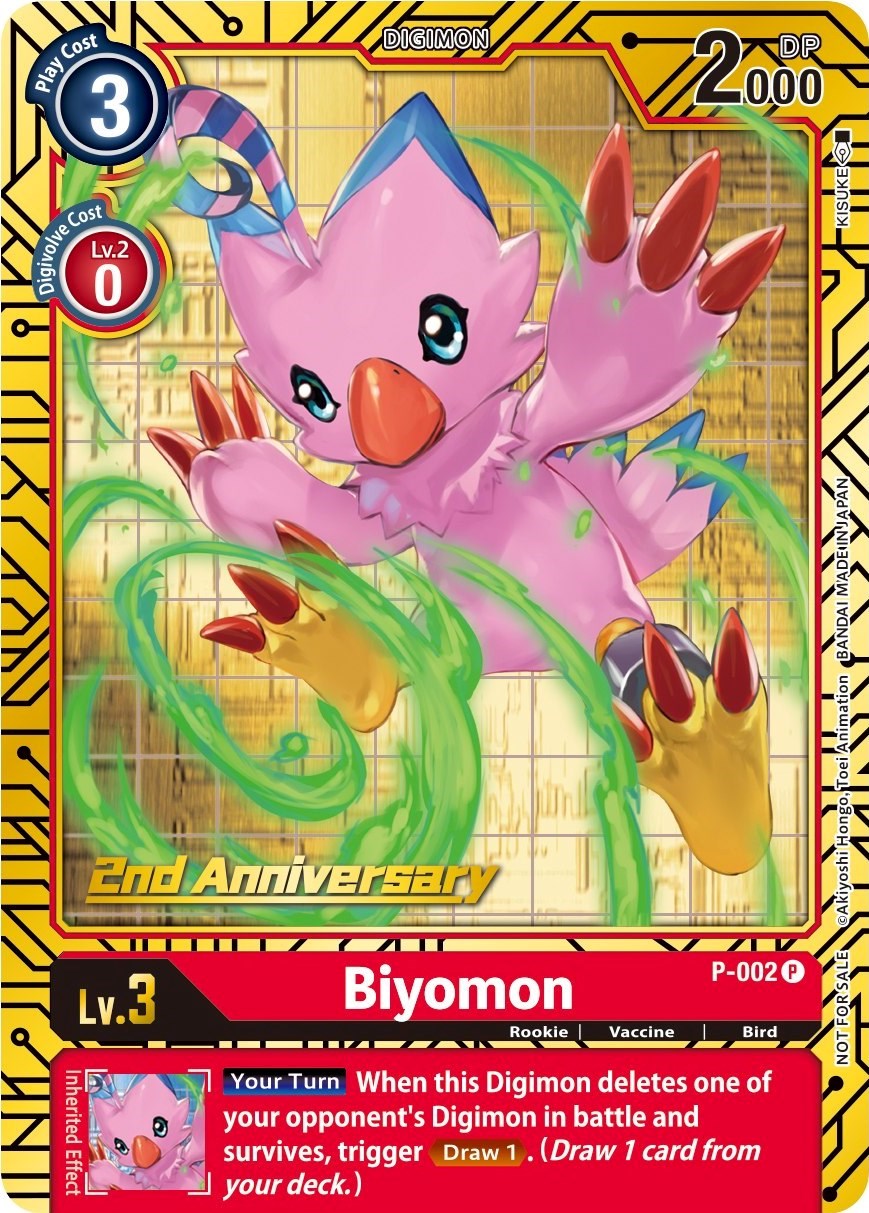 Biyomon - P-002 (2nd Anniversary Card Set) - Digimon Promotion Cards - Digimon Card Game