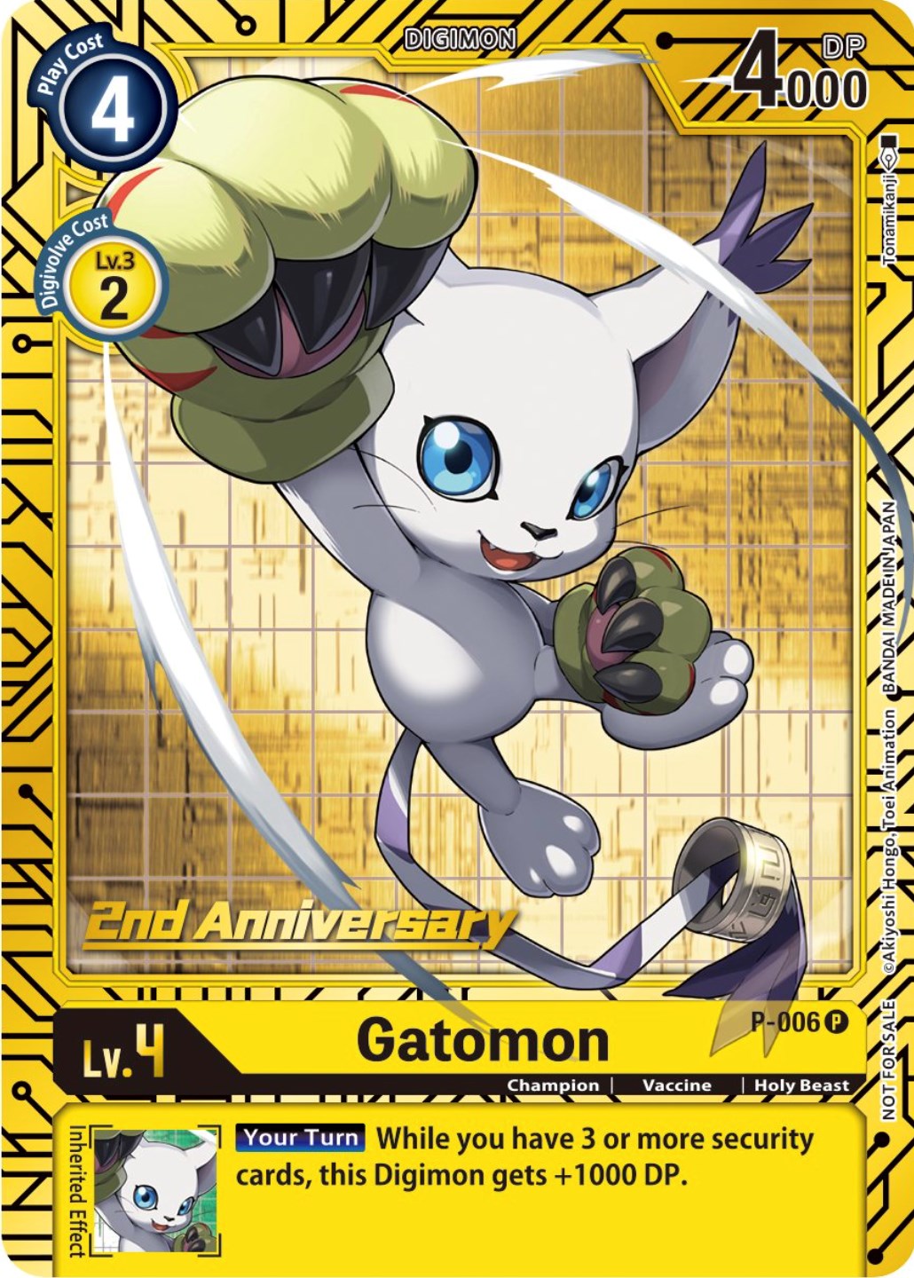 Gatomon - P-006 (2nd Anniversary Card Set) - Digimon Promotion Cards ...