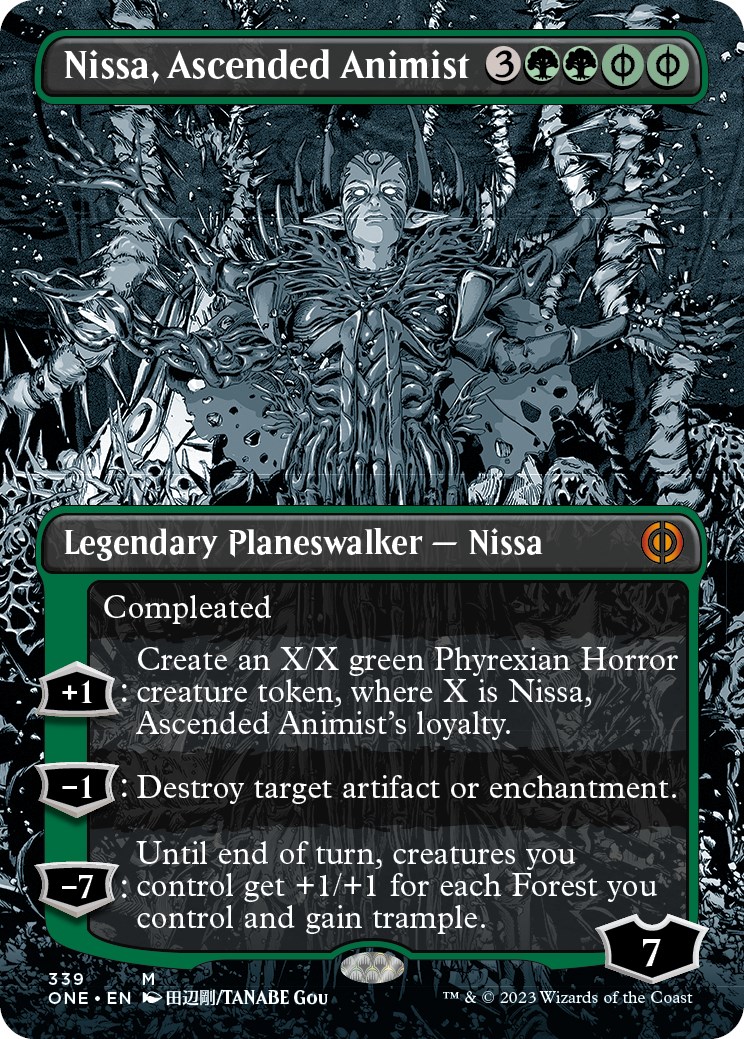 Nissa, Ascended Animist (Borderless) - Phyrexia: All Will Be One ...