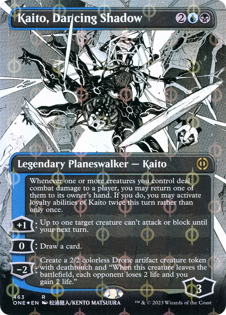 Kaito, Dancing Shadow (Borderless) (Step-and-Compleat Foil) - Phyrexia ...