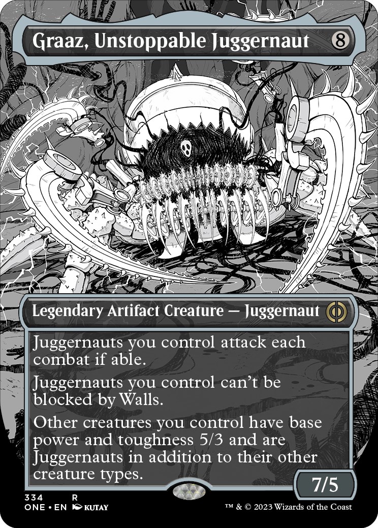 Graaz, Unstoppable Juggernaut (Borderless) - Phyrexia: All Will Be One ...
