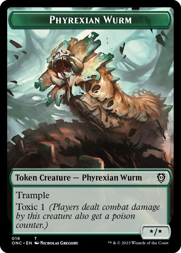 Phyrexian Wurm // Phyrexian Insect Double-sided Token - Commander ...
