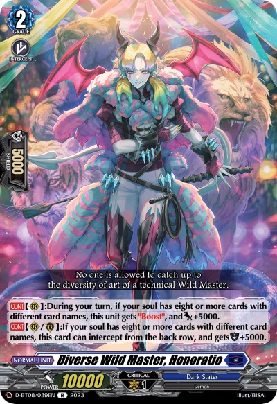 Diverse Wild Master, Honoratio - Minerva Rising - Cardfight Vanguard