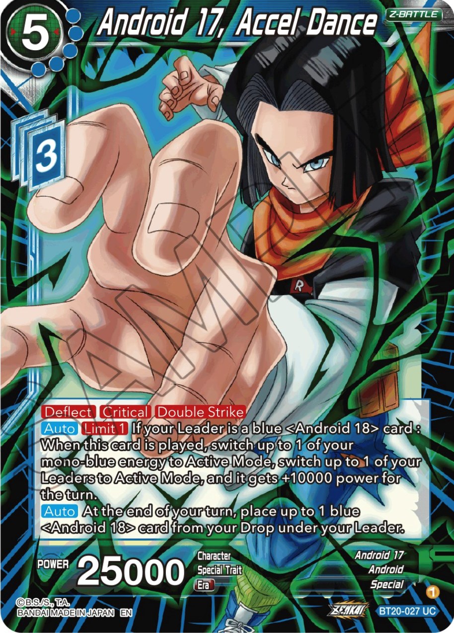 Android 17, Accel Dance - Power Absorbed - Dragon Ball Super CCG