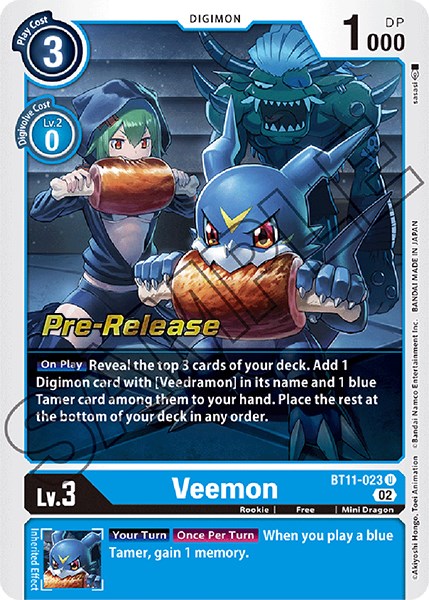 Veemon - Dimensional Phase Pre-Release Cards - Digimon Card Game