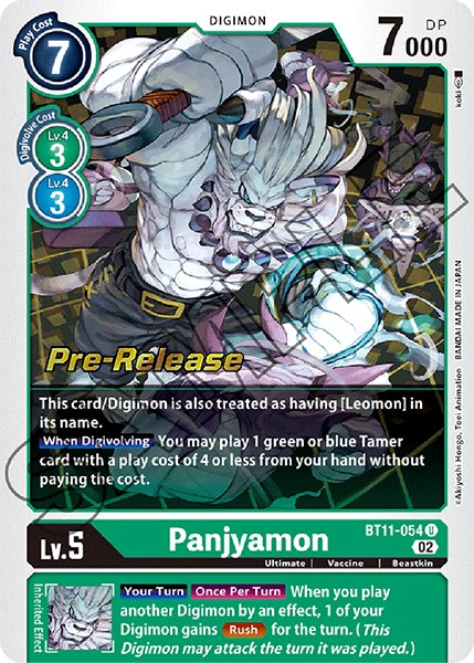Panjyamon - Dimensional Phase Pre-Release Cards - Digimon Card Game