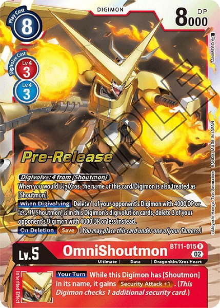 OmniShoutmon - Dimensional Phase Pre-Release Cards - Digimon Card Game