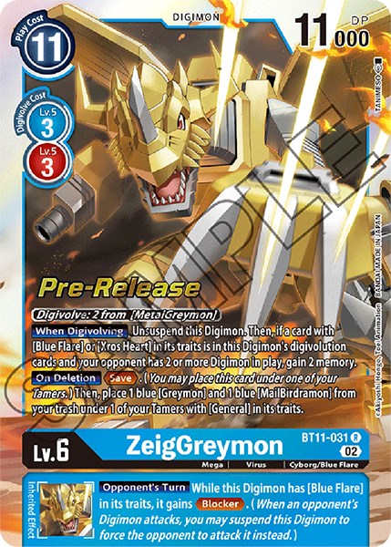 ZeigGreymon - Dimensional Phase Pre-Release Cards - Digimon Card Game