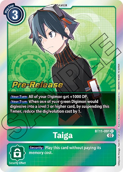 Taiga - Dimensional Phase Pre-Release Cards - Digimon Card Game