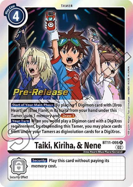 Taiki, Kiriha, & Nene - Dimensional Phase Pre-Release Cards - Digimon ...