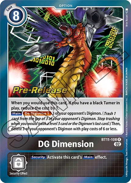 DG Dimension - Dimensional Phase Pre-Release Cards - Digimon Card Game