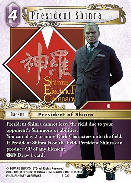 President Shinra - Boss Deck: Final Fantasy VII - Final Fantasy TCG