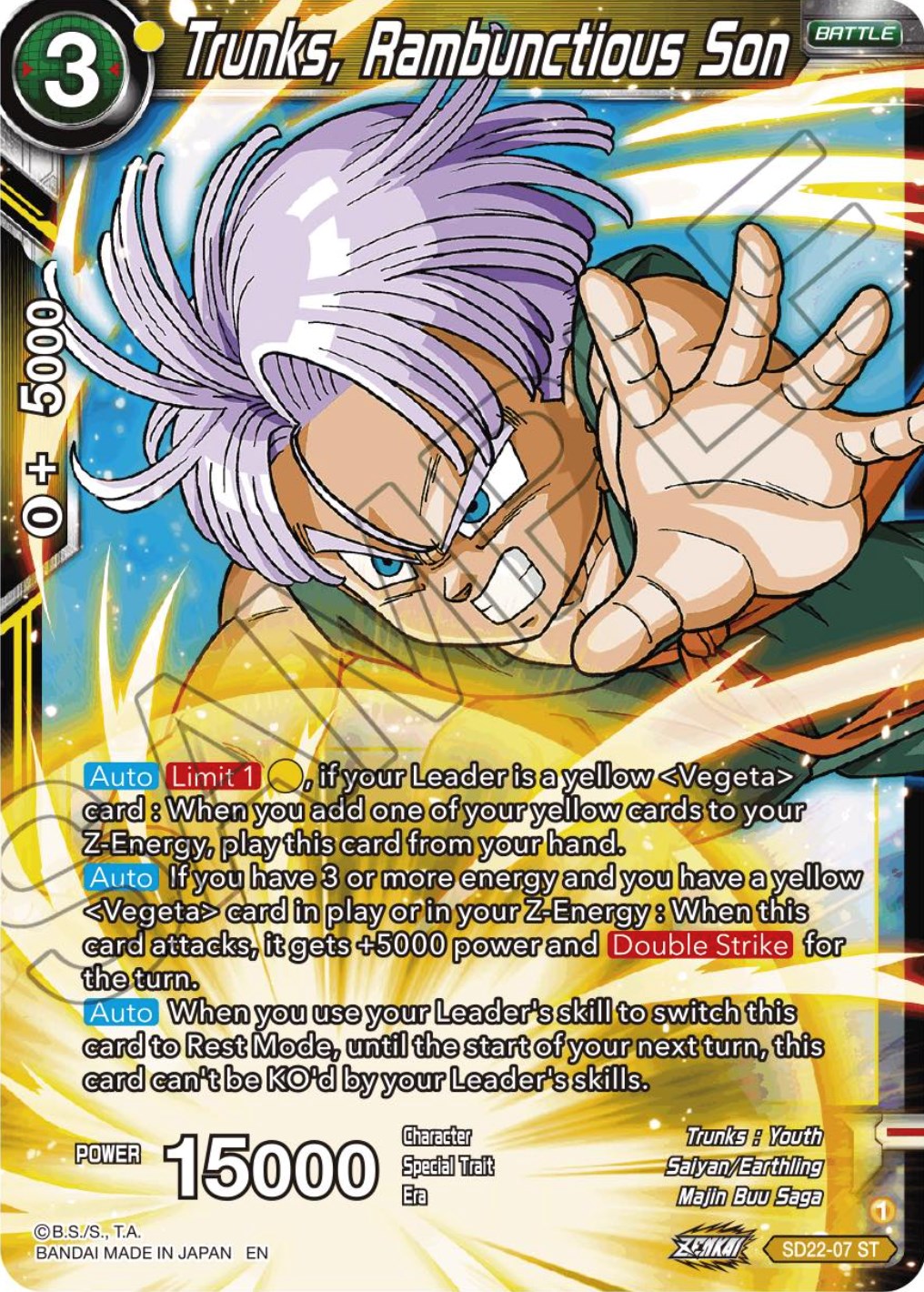 Trunks, Rambunctious Son - Power Absorbed - Dragon Ball Super: Masters