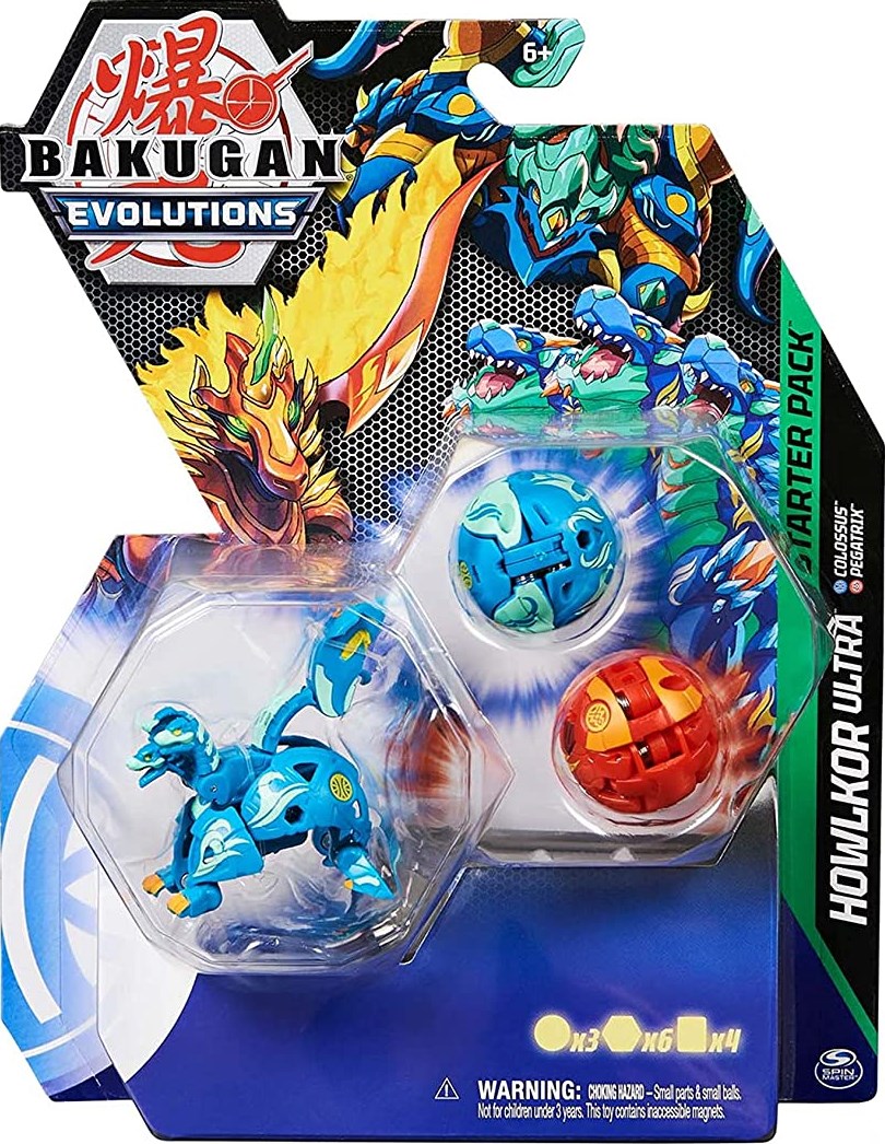 Bakugan Starter 3-Pack - Aquos Howlkor Ultra - Evolutions - Bakugan TCG