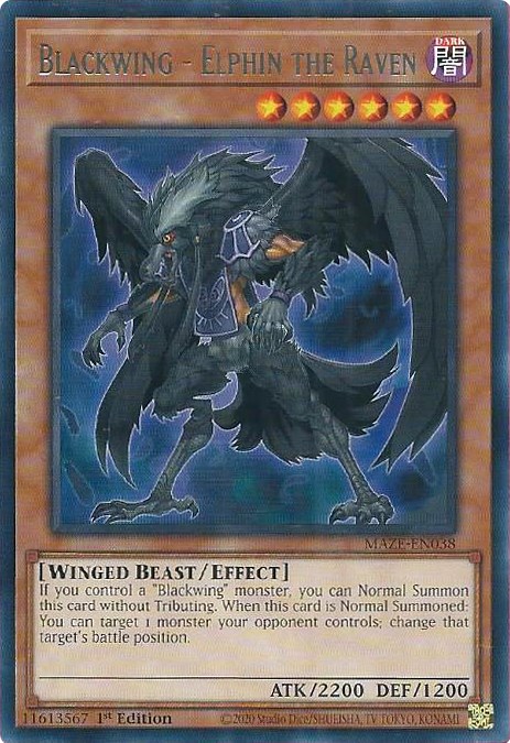 Blackwing - Elphin the Raven - Maze of Memories - YuGiOh