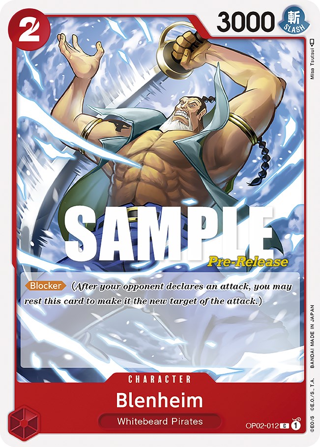 Blenheim - Paramount War Pre-Release Cards - One Piece Card Game