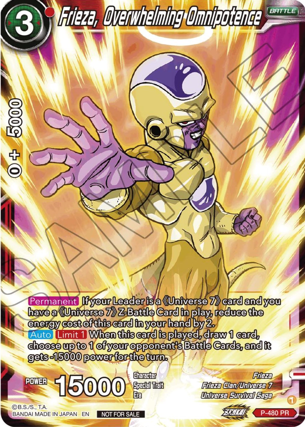 Frieza, Overwhelming Omnipotence (Zenkai Series Tournament Pack Vol.3 ...