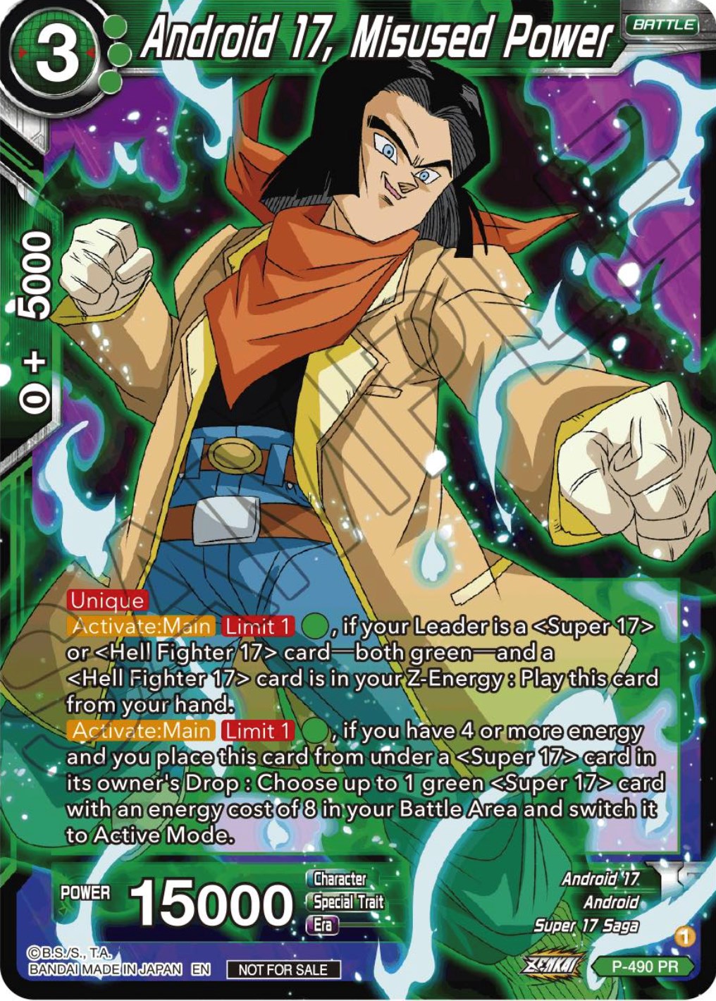 Android 17, Misused Power (Zenkai Series Tournament Pack Vol.3 ...