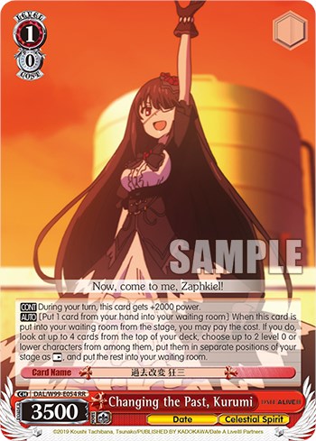 Changing the Past, Kurumi - Date A Live Vol.2 - Weiss Schwarz