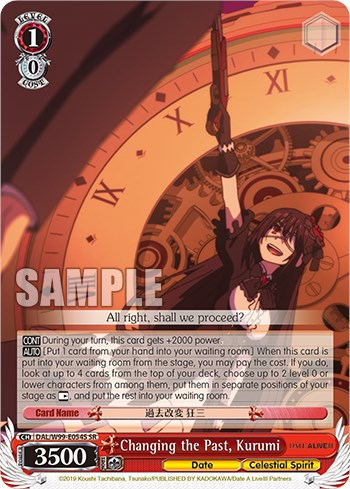 Changing the Past, Kurumi (SR) - Date A Live Vol.2 - Weiss Schwarz