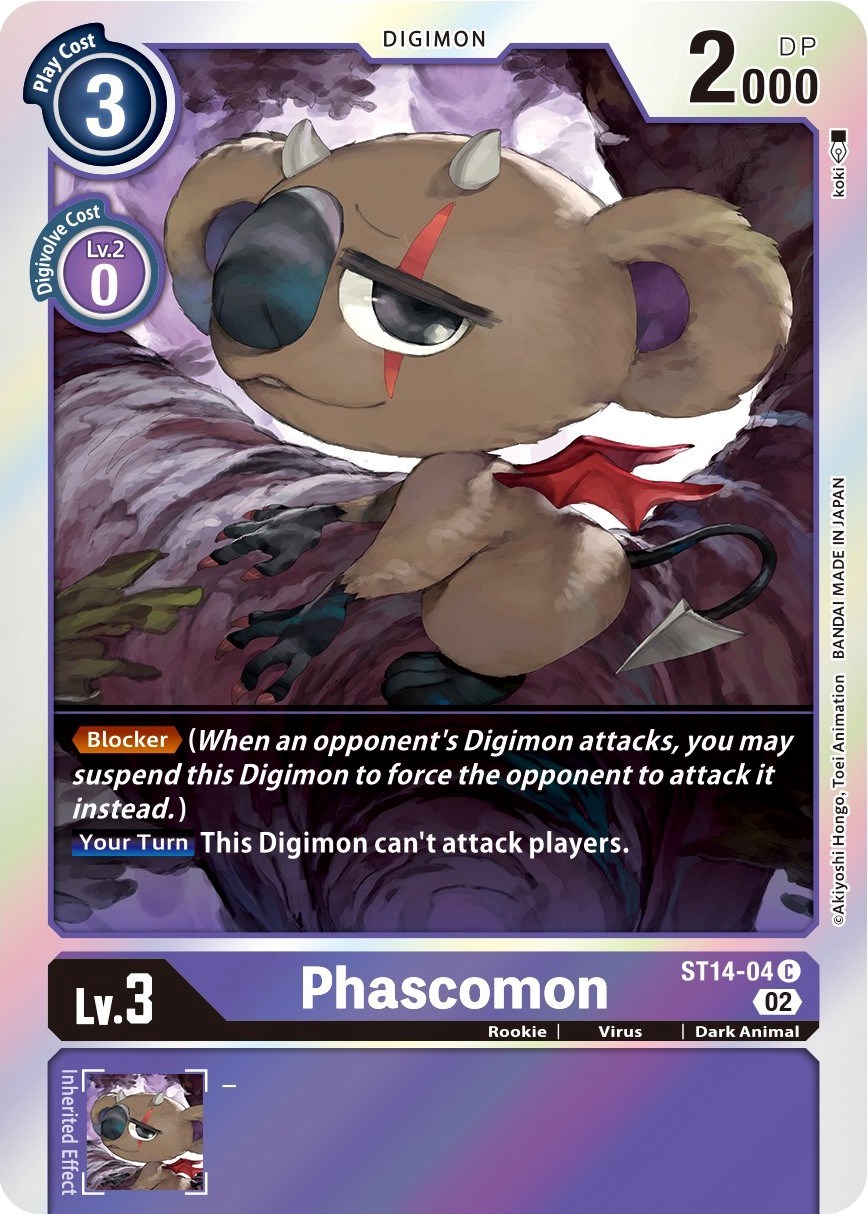 Phascomon - Starter Deck 14: Beelzemon Advanced Deck Set - Digimon Card ...