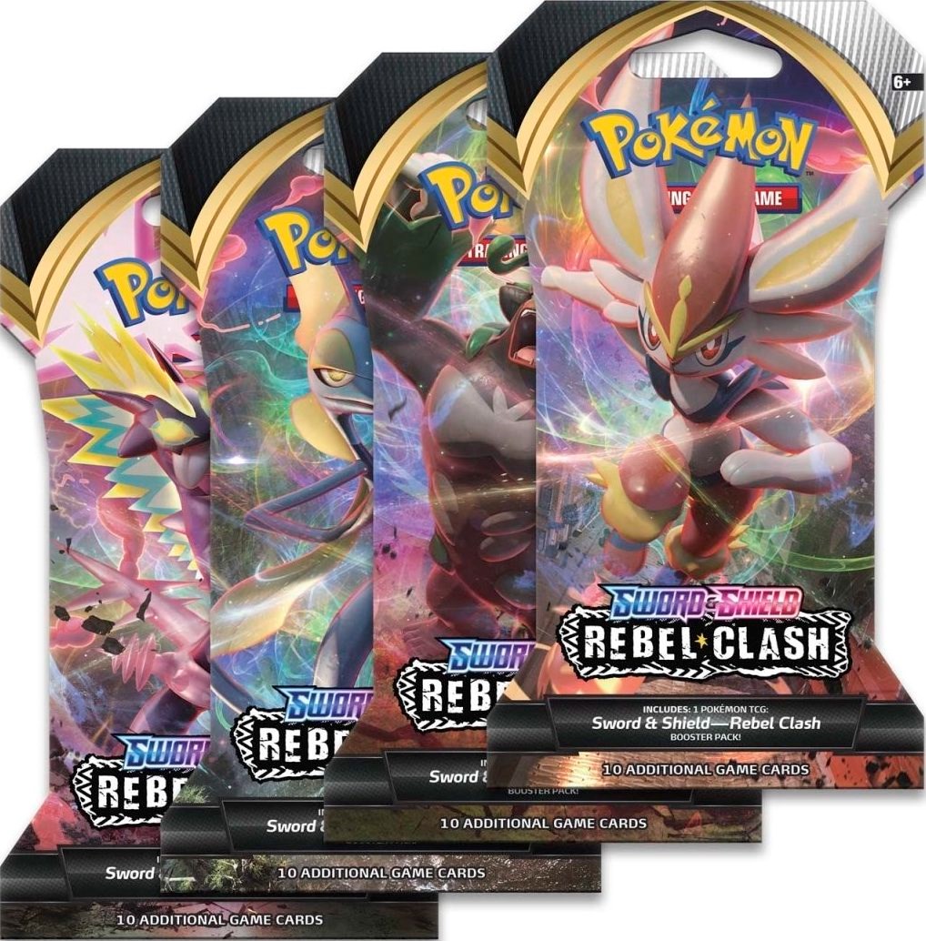 Rebel Clash Sleeved Booster Pack Art Bundle [Set of 4] - SWSH02: Rebel ...