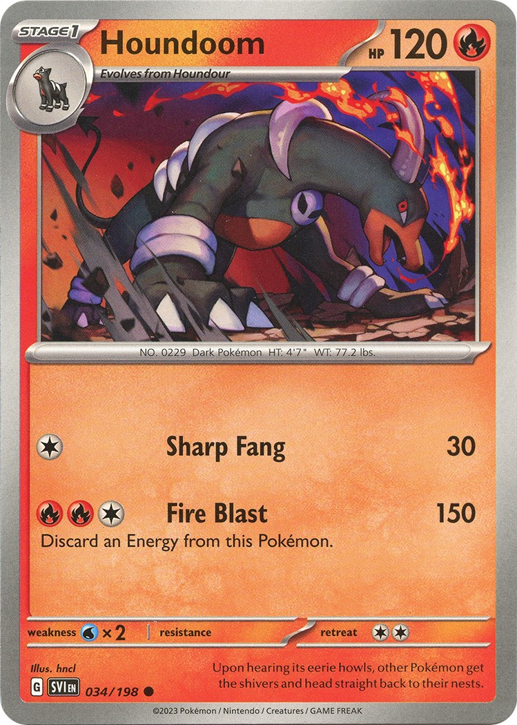 Houndoom - 034/198 - SV01: Scarlet & Violet Base Set - Pokemon