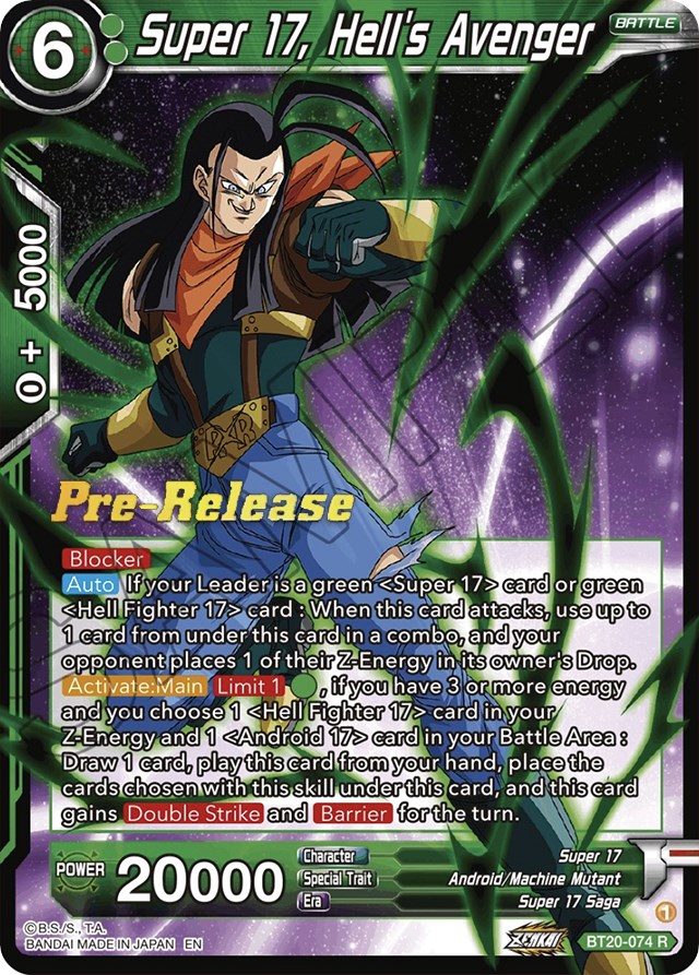 Super 17, Hell's Avenger - Power Absorbed Pre-Release Cards - Dragon ...
