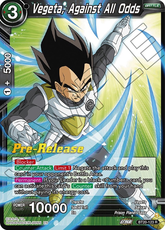 Vegeta, Against All Odds - Power Absorbed Pre-Release Cards - Dragon ...
