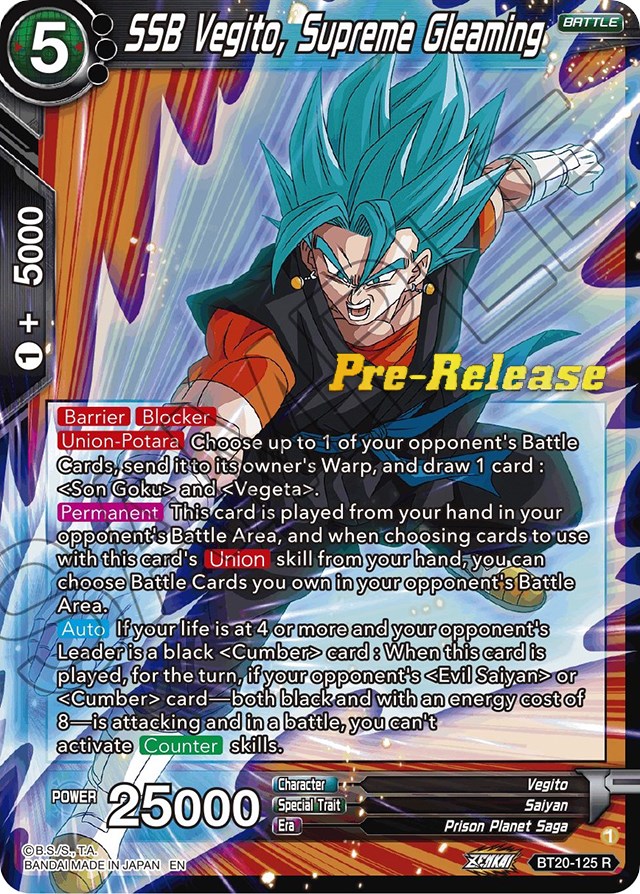 SSB Vegito, Supreme Gleaming - Power Absorbed Pre-Release Cards ...
