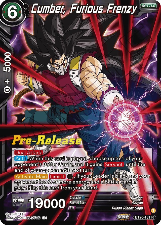 Cumber, Furious Frenzy - Power Absorbed Pre-Release Cards - Dragon Ball ...