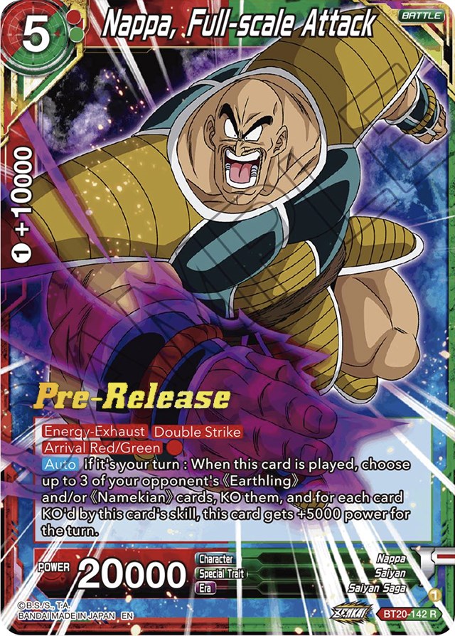 Nappa, Full-scale Attack - Power Absorbed Pre-Release Cards - Dragon ...