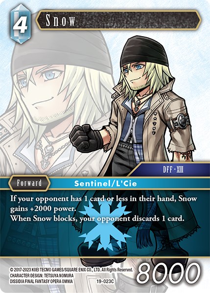 Snow (19-023C) - From Nightmares - Final Fantasy TCG