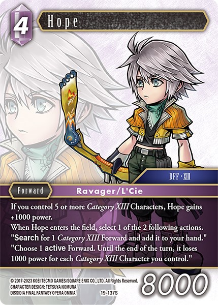 Hope - From Nightmares - Final Fantasy TCG