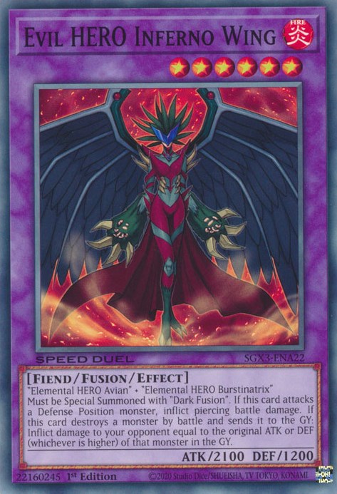 Evil HERO Inferno Wing - Speed Duel GX: Duelists of Shadows - YuGiOh