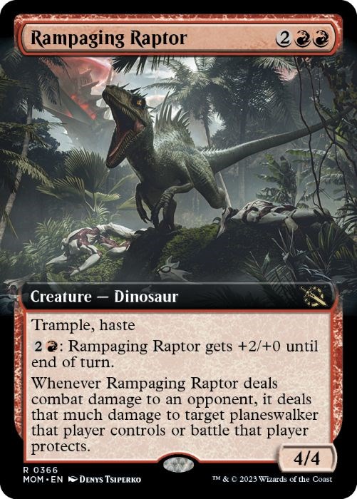 Rampaging Raptor (Extended Art) - March of the Machine - Magic: The ...