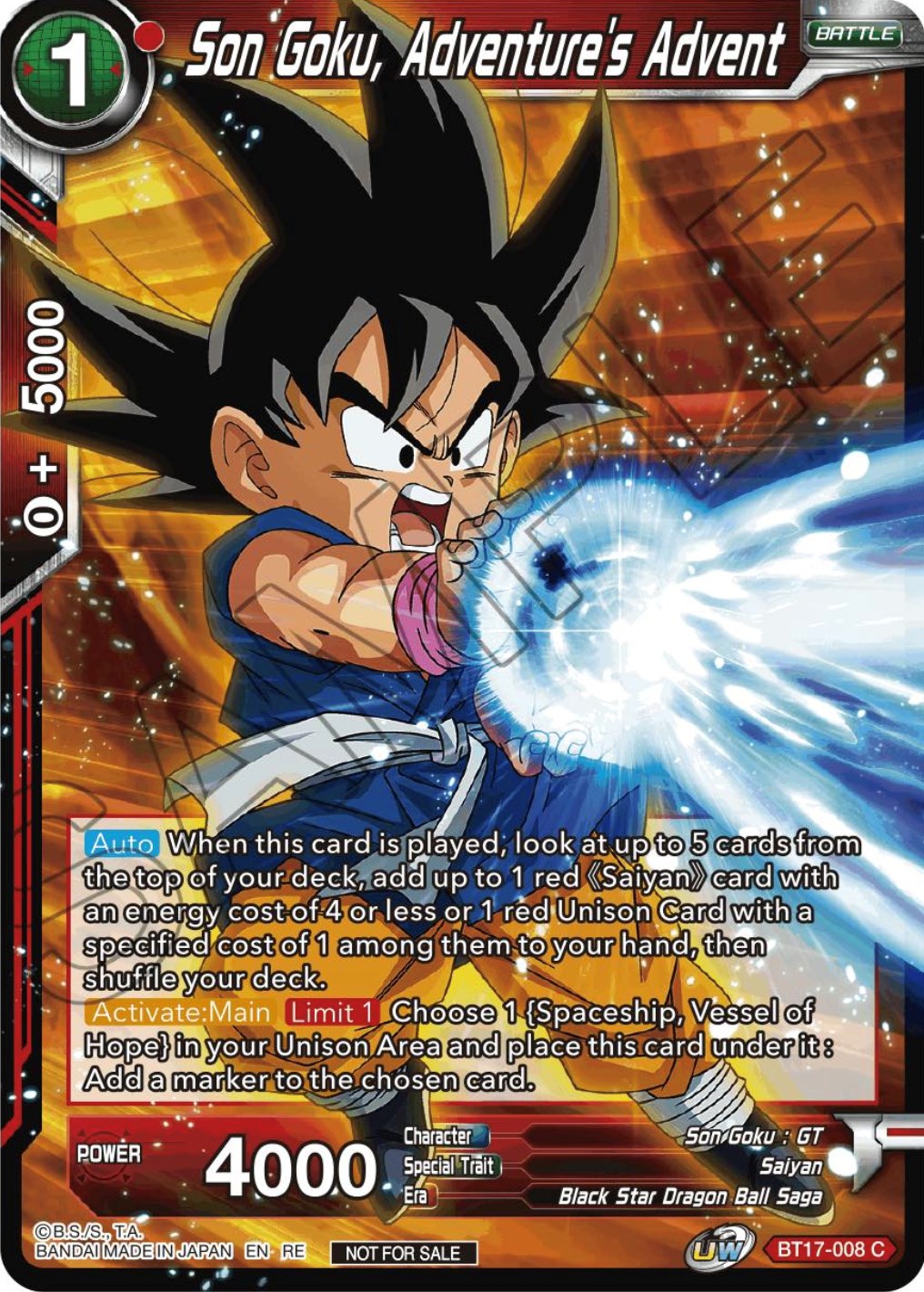 Son Goku, Adventure's Advent (Championship Selection Pack 2023 Vol.1 ...