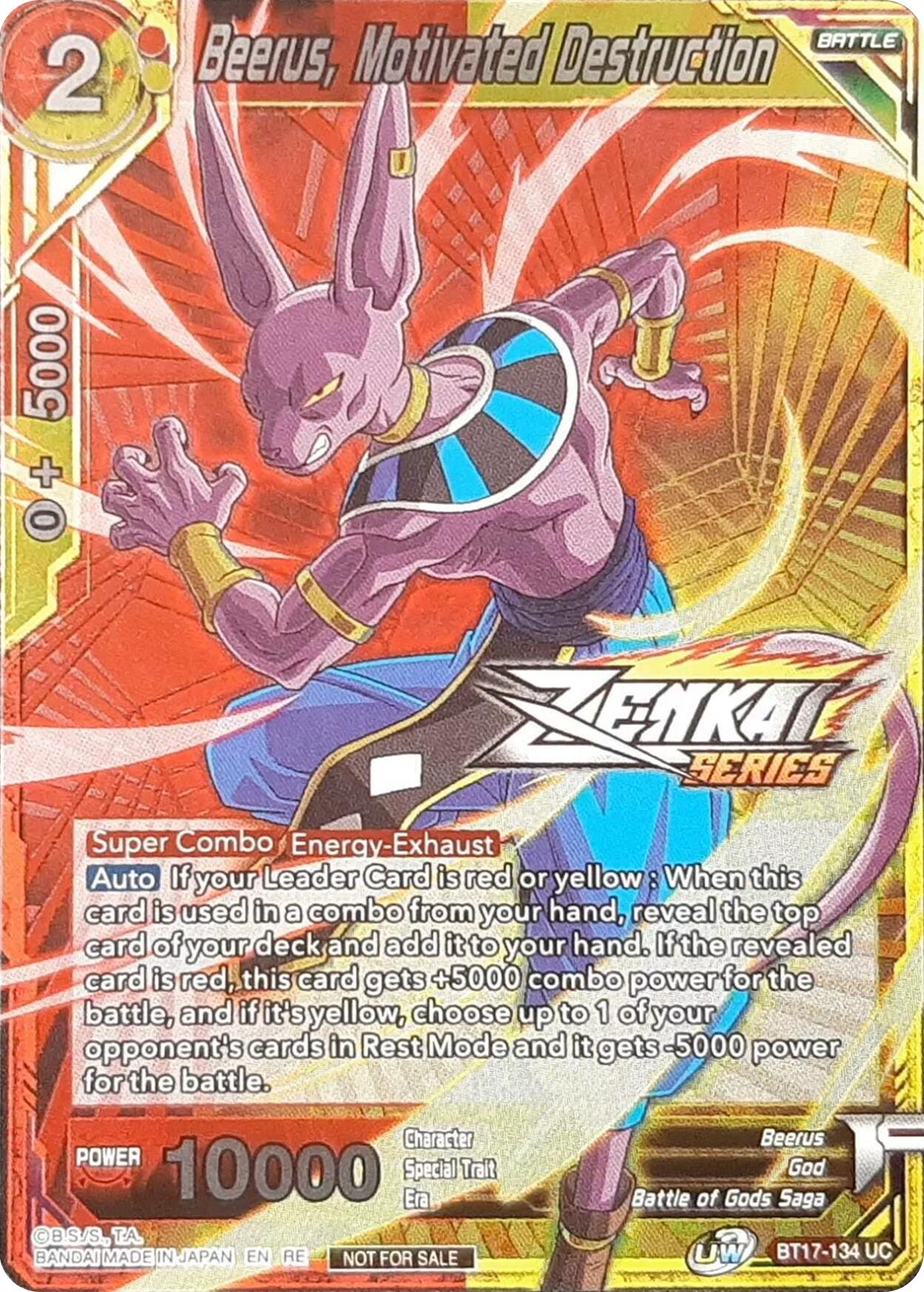 Beerus, Motivated Destruction (Event Pack 11) - Tournament Promotion ...