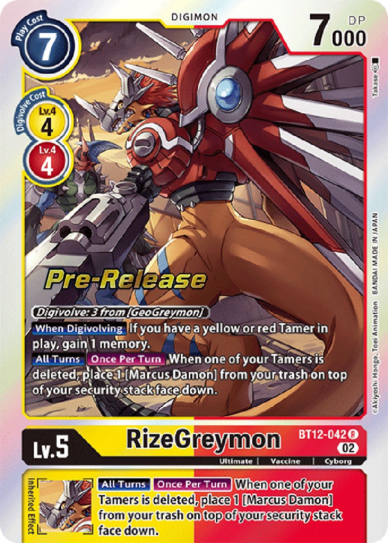 RizeGreymon - Across Time Pre-Release Cards - Digimon Card Game