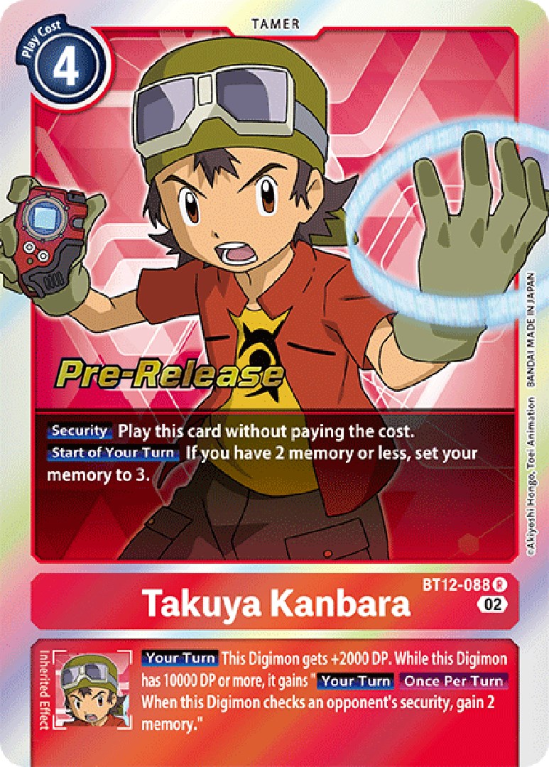 Takuya Kanbara - Across Time Pre-Release Cards - Digimon Card Game