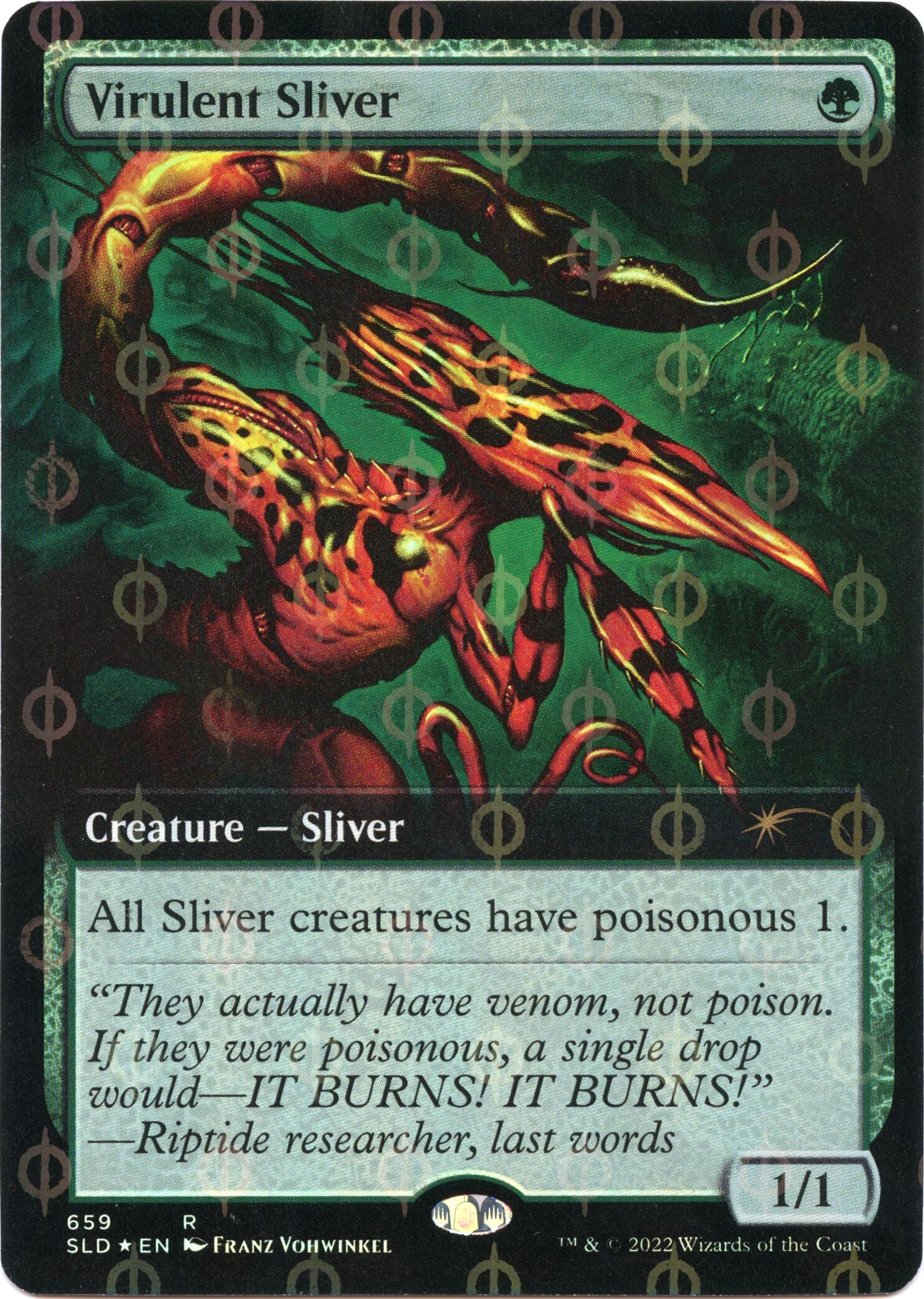 Virulent Sliver (Extended Art) (Step-and-Compleat Foil) - Secret Lair ...