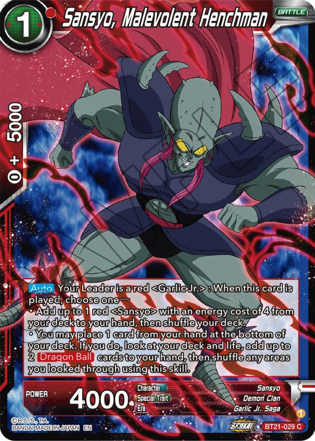 Sansyo, Malevolent Henchman - Wild Resurgence - Dragon Ball Super CCG