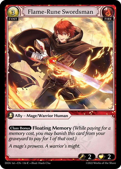 Flame-Rune Swordsman - Dawn of Ashes 1st Edition - Grand Archive TCG