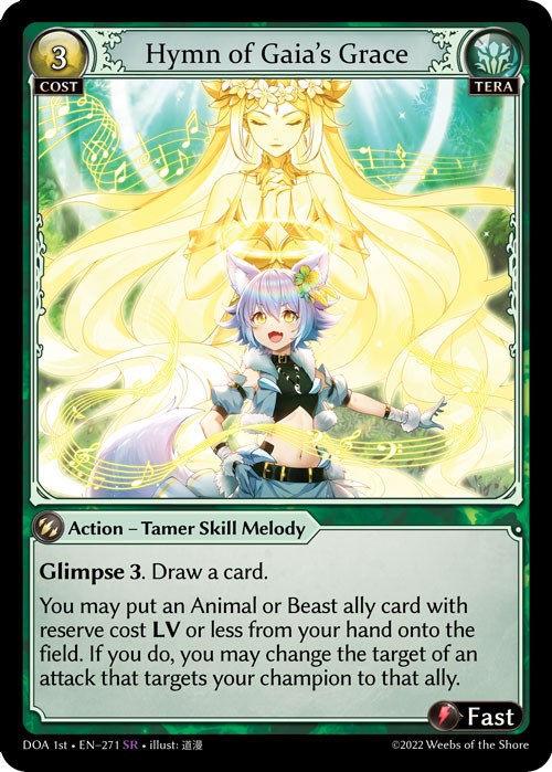 Hymn of Gaia's Grace - Dawn of Ashes 1st Edition - Grand Archive TCG