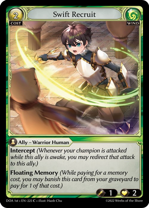 Swift Recruit - Dawn of Ashes 1st Edition - Grand Archive TCG