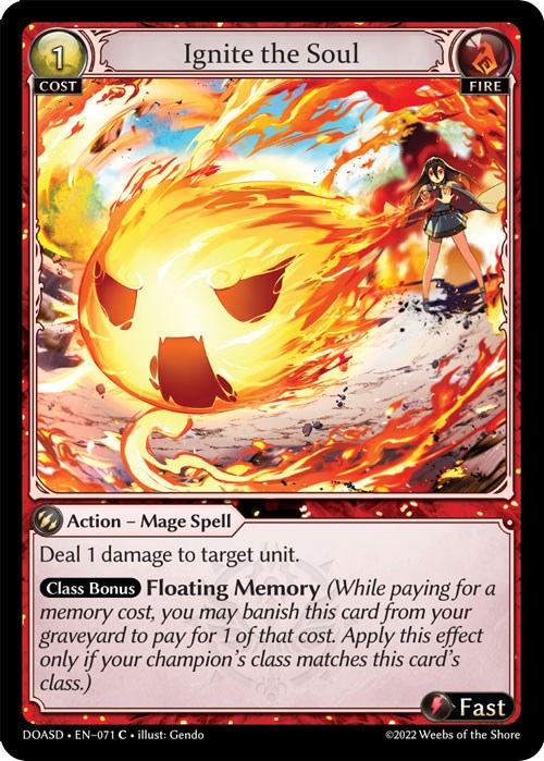 Ignite the Soul - Dawn of Ashes Starter Decks - Grand Archive TCG