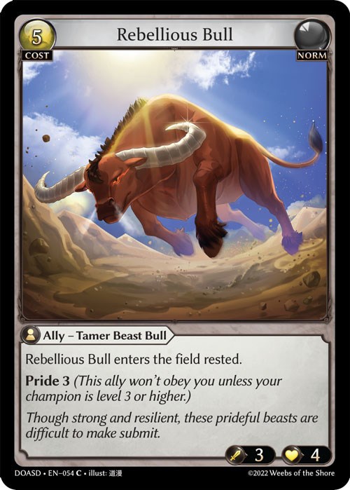 Rebellious Bull - Dawn of Ashes Starter Decks - Grand Archive TCG