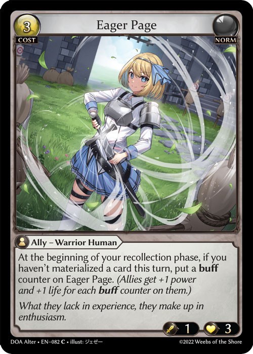 Eager Page - Dawn of Ashes Alter Edition - Grand Archive TCG