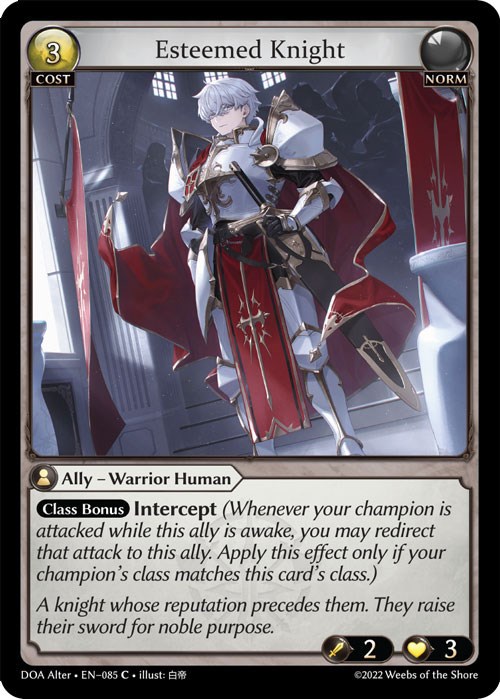 Esteemed Knight - Dawn of Ashes Alter Edition - Grand Archive TCG