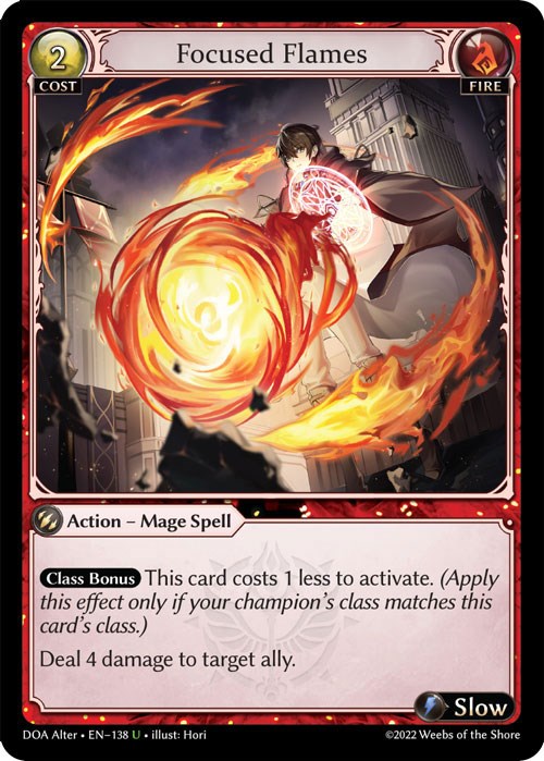 Focused Flames - Dawn of Ashes Alter Edition - Grand Archive TCG